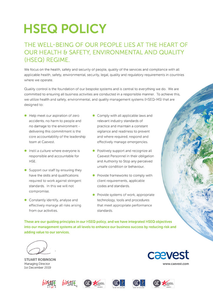 Caevest HSEQ Policy – Caevest